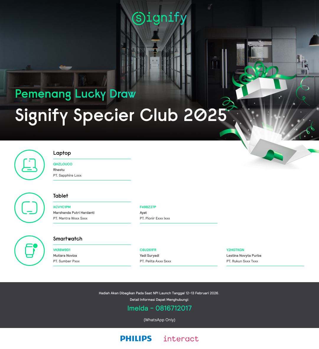 Pengumuman Pemenang Lucky Draw SSC 2025 | Signify Specifier Club